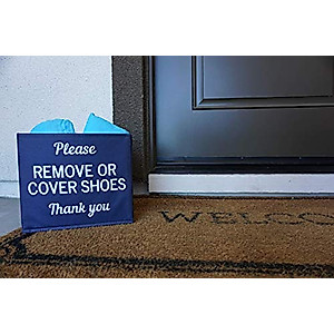 RE GOODS Shoe Covers Box - Real Estate Agent Supplies, Disposable Shoe Bootie Holder For Realtor Listings and Open Houses | Please Cover or Remove Shoes Bin
