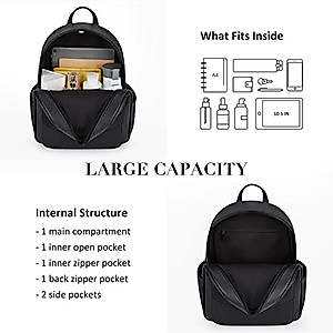 ECOSUSI Women Backpack Purse Water Resistant PU Leather Backpack Fashion Rucksack Ladies College Daypack with Tassel,3 Pcs