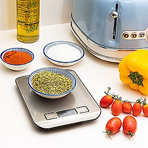 Digital Kitchen Scale Food Multifunction Accuracy Digital Scale LCD Display 11LB 5KG, Food Scales Digital Weight Grams and Oz, Baking Scale, Stainless Steel Small Food Scale by Moss and Stone