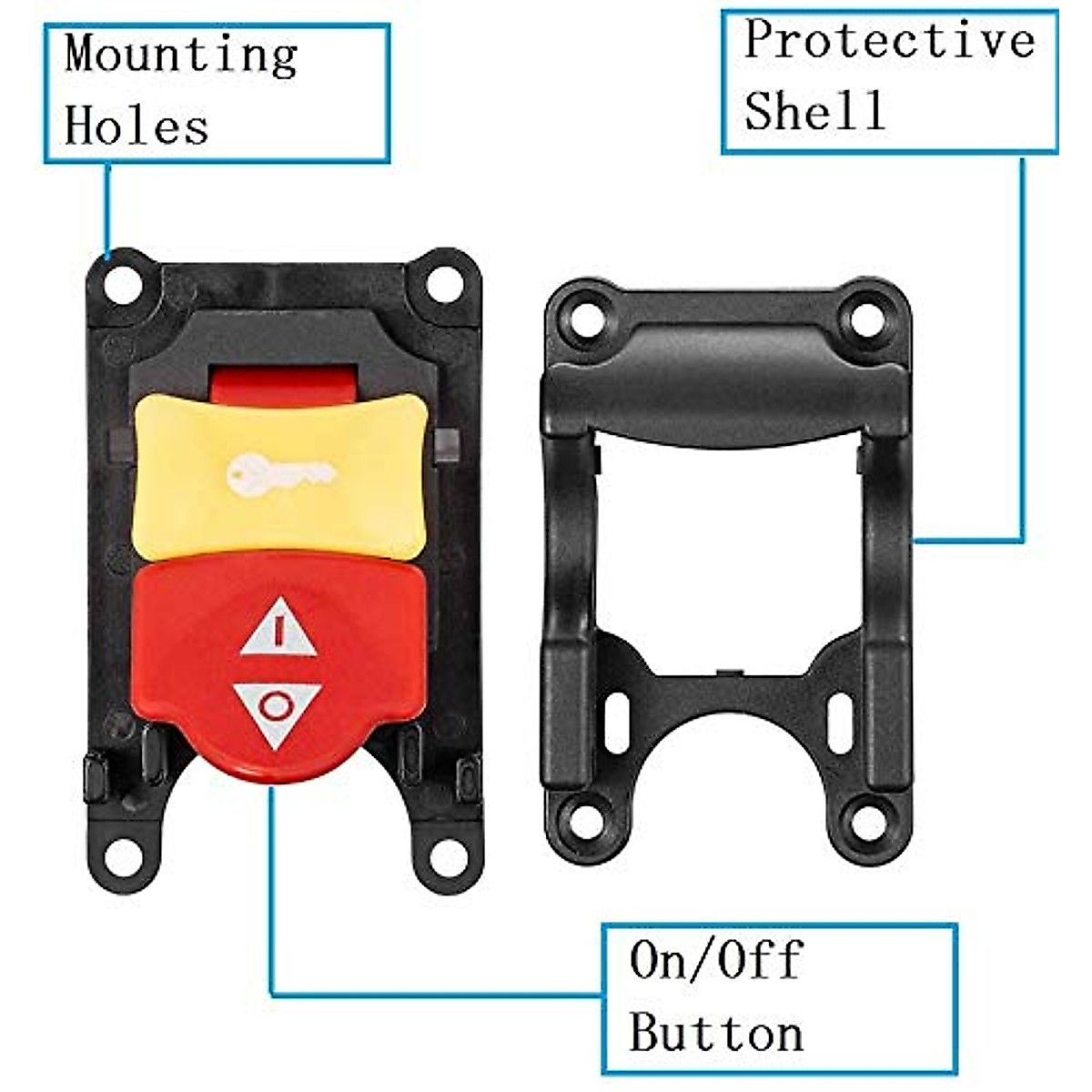 Belleone Table Saw Switch for Ryobi Craftsman, Safety Table Saw Power Switch for Ryobi Craftsman 10" Table Saw Parts, On/Off Switch, 125V/250V, 089110109712 with 4 Poles Power Switch