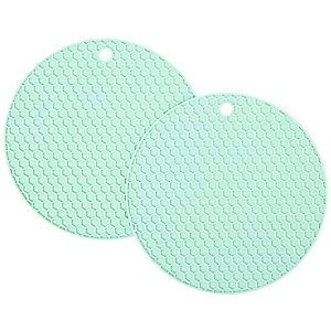 HG HGROPE Resistant Hot Pads Silicone Pot Holder Trivet Mats,Spoon Rest, Jar Opener Garlic Peeler, Green