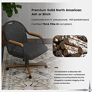 Chromcraft Ravenrock Indigo-Chestnut Set of 4 Swivel Tilt Dining Chairs, Swivel Dining Chairs, Dining Room Chairs Set of 4 Kitchen Chairs