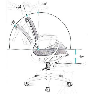 Office Chair Computer Chair Task Chair Office Recliner Gaming Chair Mesh High Back Computer Desk Chair Executive Task Swivel Chair Ergonomic Chair Desk Chair Work Chair (Color : Black)