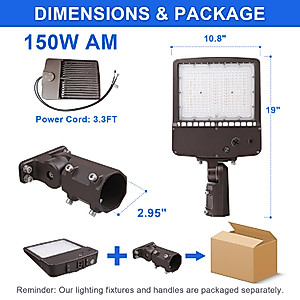 480V 150W LED Parking Lot Light, 21000LM(140lm/w) 5000K LED Shoebox Area Light - Slip Fitter Mount, Dimmable Outdoor Commercial Street Lighting (600W HID/HPS Equivalent) IP65 277-480V UL DLC Listed