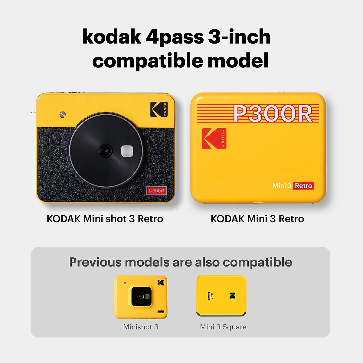 KODAK 4PASS Film Cartridge 5.4 x 8.6 cm (60 Sheets) for Kodak Mini 2 Retro and Mini Shot 2 Retro