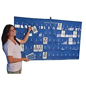 S&S Worldwide Manual Bingo Masterboard Pocket Chart. Large 60" L x 35" W Chart with 75 Pockets to Hold Bingo Calling Cards. Pockets are About 4" Wide. Includes Grommets for Hanging.