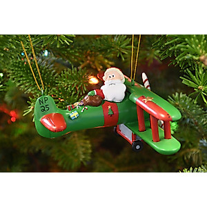 Tree Buddees Large Funny Aviator Santa Flying Plane Losing Presents Christmas Ornaments