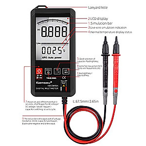 Kaemeasu Big Screen Auto Recognition Smart Mini Touch Digital Multimeter Ultra-Thin Pocket Electronic Repair Tools KM-DM06A