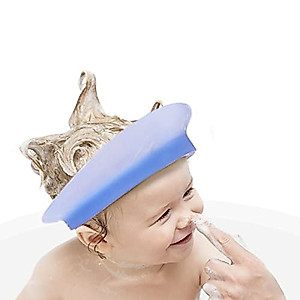 Kair Bath Visor for Babies, Safe Silicone Shower Cap for Kids, Shower Water Guard for Baby Bath and Toddler Bath - Blue