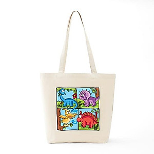 CafePress Dino Friends Tote-Bag Natural Canvas Tote-Bag,Shopping-Bag