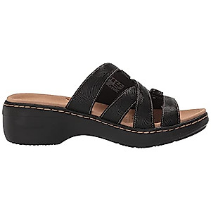 Clarks womens Merliah Karli Sandal, Black Leather, 9 US