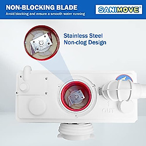 500 watt Macerating Toilet with Pump, Upflush Toilet for Basement for Kitchen Sink Bathroom Included Macerator Pump, Water Tank, Elongated Toilet Bowl, Seat Cover, Extension Pipe