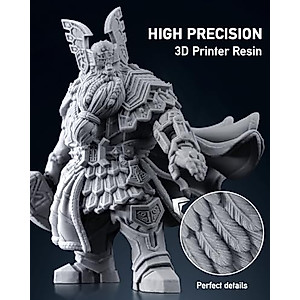 SUNLU ABS Like Resin 2000g, Strong Fast Curing 3D Printer Resin, 395 to 405nm UV Curing 3D Printing Liquid Photopolymer Resin, Non-Brittle and High Precision, 2kg, Grey