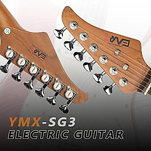 EART Electric Guitar SSS Single Coil Pickups,Solid-Body,Stainless Steel Frets Right Handed-Rosewood Fingerboard-Red