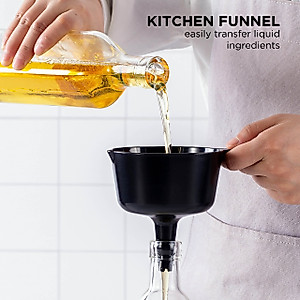 Rae Dunn Measuring Cup Set - 9 PC. Nesting Stackable Liquid Measure Cup, Dry Measuring Cups and Spoons with Funnel and Scraper - Nesting and Clicks Together for Easy Storage (Multi)