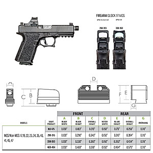Night Fision Optics Ready Stealth .290-.313 Night Sight Set Compatible with Glock 17/19/34, Orange Front Ring, Blank Rear Sight