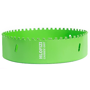 HLOFIZI 6-1/8 Inch Carbide Grit Hole Saw for 6 Inch Recessed Lights, Cutting Through Stucco, Ceiling Old Plaster, Drywall, Cement Board with 1-1/2" Depth, Up to 3X Longer Life