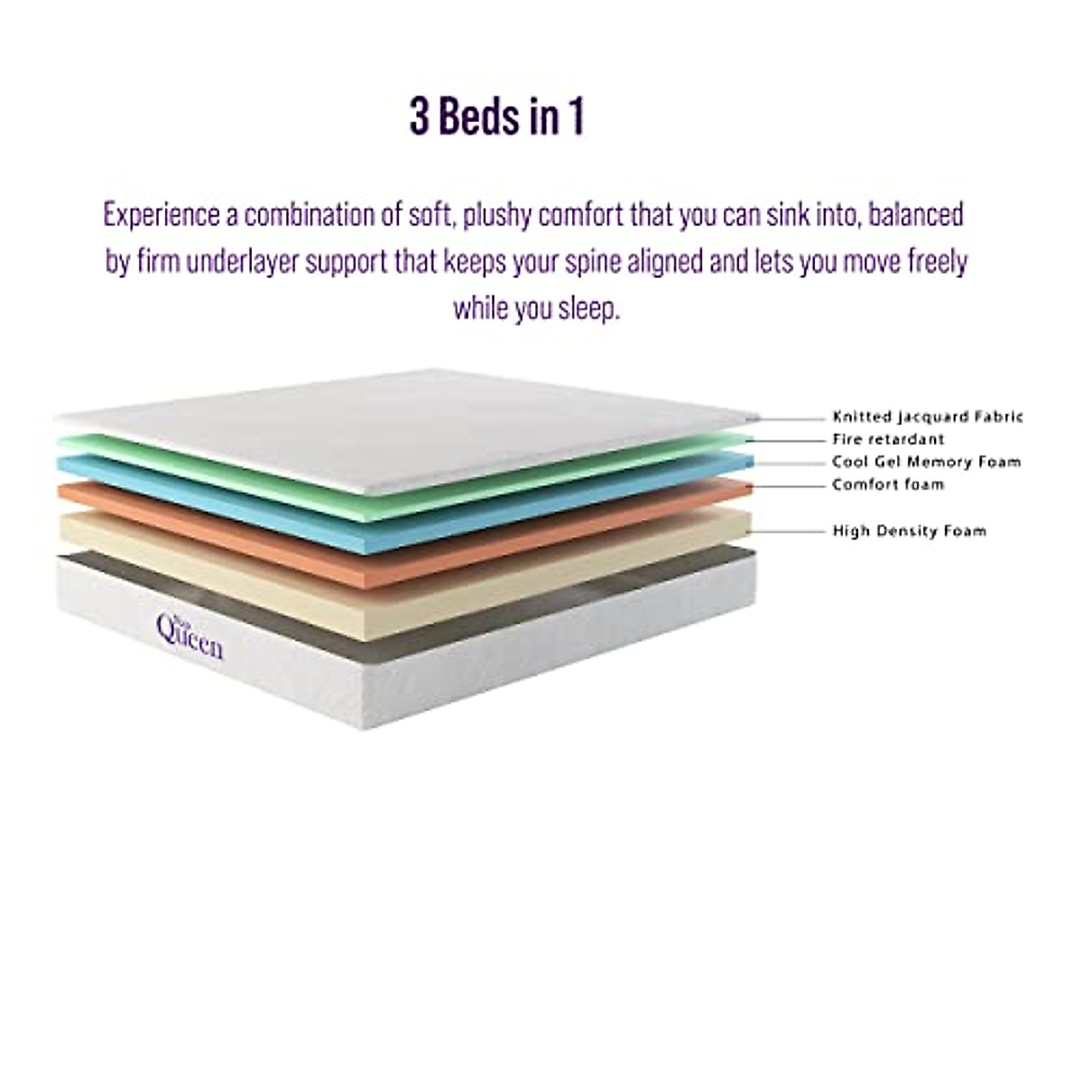 NapQueen 10 Inch King Size Medium Firm Memory Foam Mattress, Bed in a Box