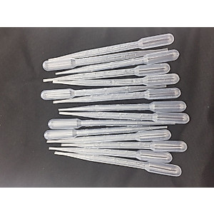YXQ 50Pcs 3ml Transfer Pipettes Plastic Disposable Liquids Dosing Fine Tip Dropper Pipets Graduated