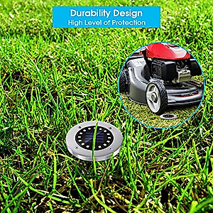 NFESOLAR Solar Outdoor Lights with 16 LEDs, Blue Color Bright Solar Ground Lights Outdoor, Waterproof Solar Disk Lights for Pathway Garden Yard Lawn Walkway Driveway (8 Pack)