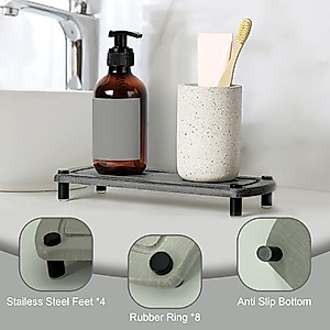 2 Pack - Kitchen Sink Organizer - Diatomaceous Earth Instant Dry Sink Organizer – Luxurious Sink Caddy Set for Bathroom and Kitchen – Stylish and Minimalist Soap and Sponge Caddy – Grey