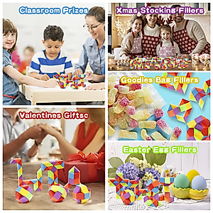 Ganowo 30pcs Party Favors, Fidget Snake Cube Mini Twist Puzzle Party Favors for Kids 4-8-12,Goodies Bag Filler, Stuffer, Prizes, Classroom, Birthday Gift- Valentines Students Gifts for Kid.Teens