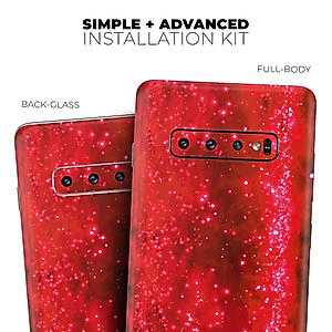 DesignSkinz Glowing Bright Red Orbs of Light Protective Vinyl Decal Wrap Skin Cover Compatible with The Samsung Galaxy S20 (Screen Trim & Back Glass Skin)