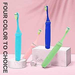 MICESHU Sonic Electronic Toothbrush for Adults, Cleaning with 3 Modes IP67 Waterproof Rechargeable Toohthbrush with 2pcs Replacement Dupont Brush Heads (Green)