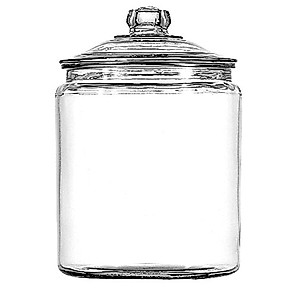 Anchor Hocking 1 Gallon Heritage Hill Glass Jar with Lid (4 piece, all glass, dishwasher safe)