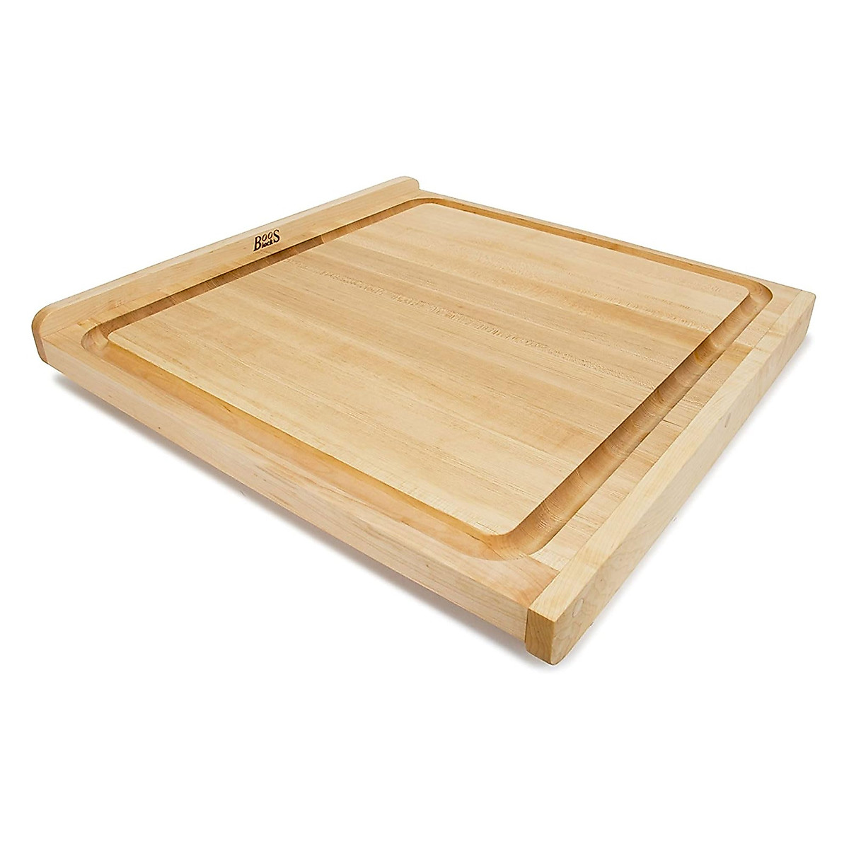 John Boos Block KNEB24S Maple Wood Countertop Reversible Edge Grain Cutting Board with Gravy Groove, 23.75 Inches x 23.75 Inches x 1.25 Inches
