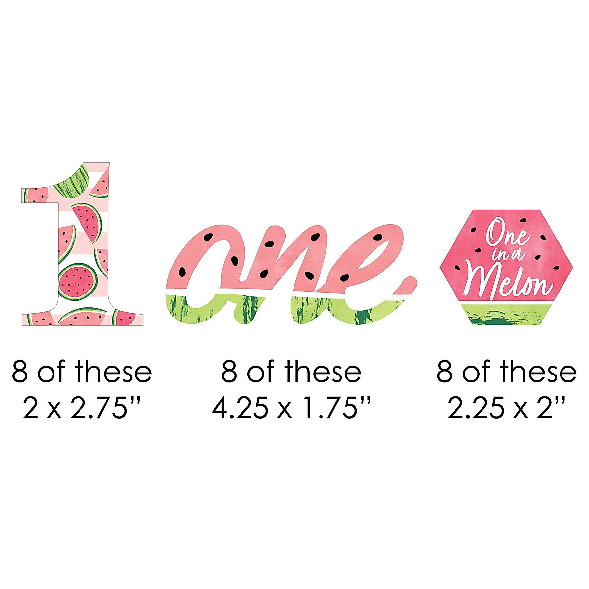 Big Dot of Happiness 1st Birthday One in a Melon - Paper Straw Decor - Fruit First Birthday Party Striped Decorative Straws - Set of 24