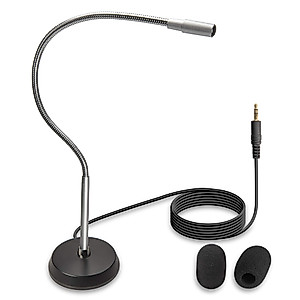 ECS WordSeeker Professional Gooseneck Conference Microphone 3.5 mm, Fully Adjustable Podium Mic, Heavy Duty Stainless Steel Neck