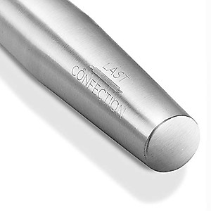 Last Confection 16" Stainless Steel French Rolling Pin - Tapered Design for Pasta, Baking Cookies, Pastries and Pizza Dough