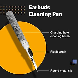 Bluetooth Earbuds Cleaner Kit Multi-Function Cleaning Pen Soft Brush for Bluetooth Earphones Case Cleaning Tools for Earbuds (Black)