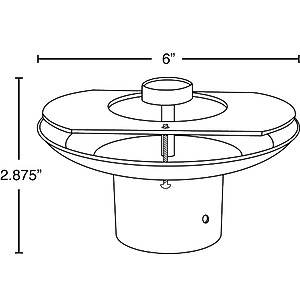Solus S1721-BK Black Aluminum Wing Clip Post Top Fitter for 3' Post, Fits Globes and Acorns with a 5.25" Neckless Globe Opening