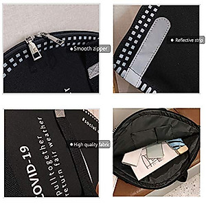 Womens Mask Shaped Tote Bag Large Capacity Handbag Eco-friendly Canvas Shopping Shoulder Bags (Black)