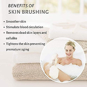 100% Natural Boar Bristle Body Brush with Contoured Wooden Handle by TOUCH ME