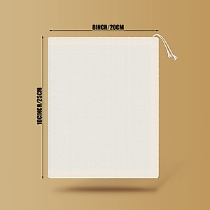 Pangda Muslin Bags Cloth Bags with Drawstring Large Storage Bags Bulk Cotton Reusable Grocery Bags DIY Craft Sachet Bag for Party Wedding Home Storage(8 x 10 Inch, 15)