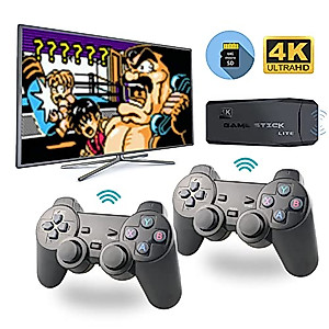 Joorniao Wireless Retro Game Console, Built in 10000+ Games, 9Emulators, Plug & Play Video Game Stick 4K HDMI Output for TV with Dual 2.4G Wireless Controllers Birthday Gifts for Boys&Girls(64G)