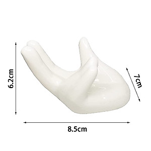 3Pcs Easter Egg Cups Easter Decorations Creative Hand Shaped Easter Egg Holders for Display White Porcelain Egg Cups Ceramic Egg Holders Easter Egg Stand Easter Egg Display Stand for Hard Boiled Eggs