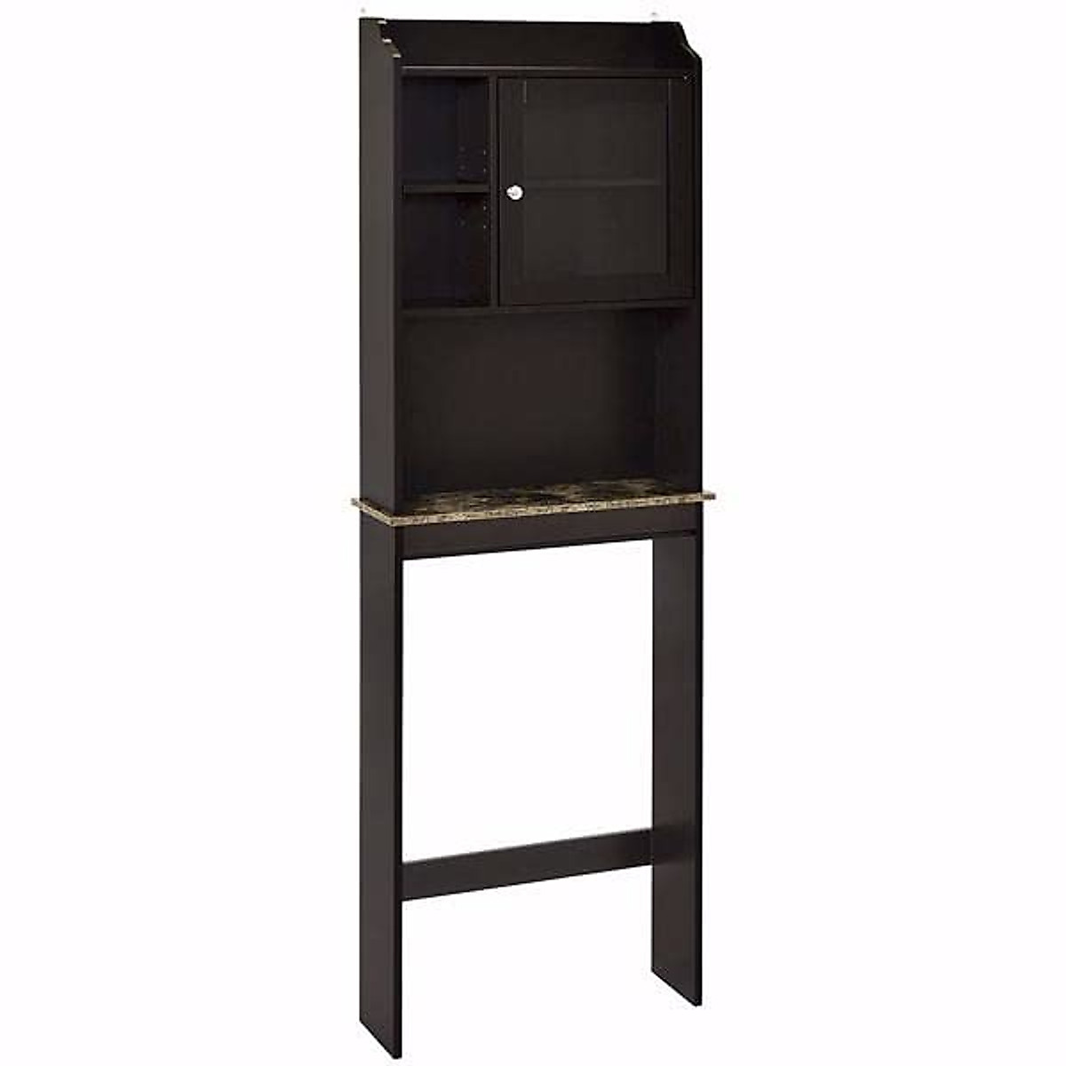 WISCLASS Wood Bathroom Space Saver Cabinet with Barn Doors and Adjustable Shelf, Black