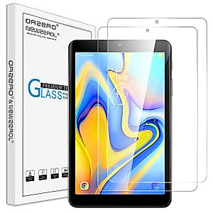 Orzero (2 Pack) Tempered Glass Screen Protector Compatible for Samsung Galaxy Tab A 8.0 inch 2018 (Only Fits for SM-T387 Model), 9 Hardness HD Anti-Scratch Full-Coverage