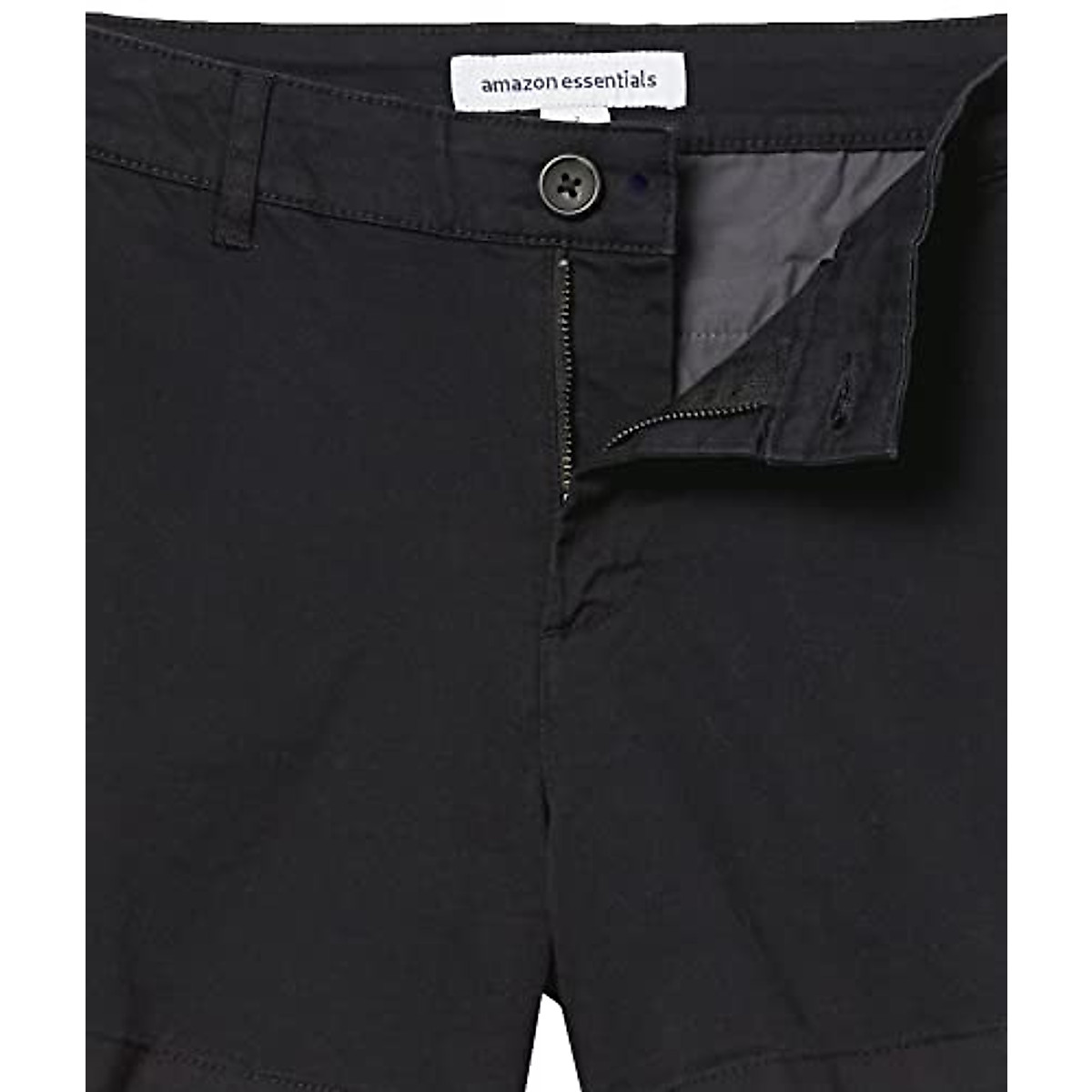 Amazon Essentials Women's Mid-Rise Slim-Fit 3.5 Inch Inseam Khaki Short, Black, 6