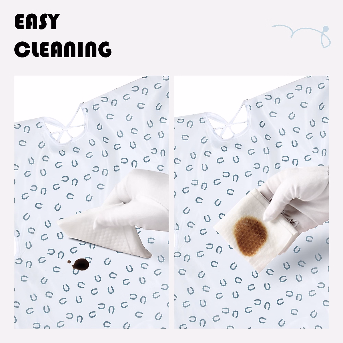 Little Dimsum Baby & Toddler Weaning Bib Coverall, Attaches to High chair, Waterproof Long Sleeve Feeding Smock Apron, Easy to Clean for Eating 6-36 Months