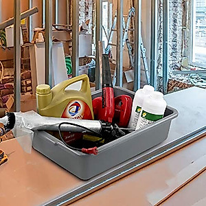 Farmoon 22L Commercial Bus Tub, Large Grey Wash Basin Tote Box, 4 Packs