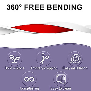 Hzetuu Shower Water Guard Silicone - 197 In Shower Threshold Water Dam Barrier, Shower Dam Water Stopper Seal Strip for Kitchen Bathroom Bathtub White