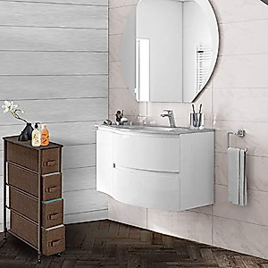 Narrow Dresser,Vertical Storage Unit with 4 Fabric Drawers, Metal Frame, Slim Storage Tower, 7.9” Width, for Living Room, Kitchen, Small Space, Gap (Brown)