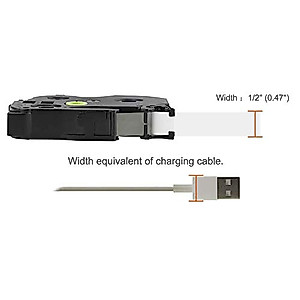 Replacement for Brother P Touch Tz Tape 12mm 0.47 Laminated Tape for Ptouch PT-D210 PT-D400 PT-H110 PT-D200 PT-D600, Black on White/Pink/Purple/Blue/Lemon/Mint, 6-Pack