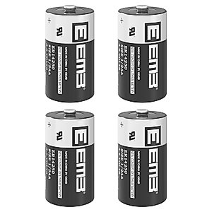 EEMB 4Pack ER14250 1/2AA 3.6V Lithium Battery Li-SOCL₂ Non-Rechargeable Battery XL-050F SB-AA02 LS14250 TL-5902 TL-2150 for Dog Collar Meter Sensor Movement Monitor/Home Security System/Alarm System