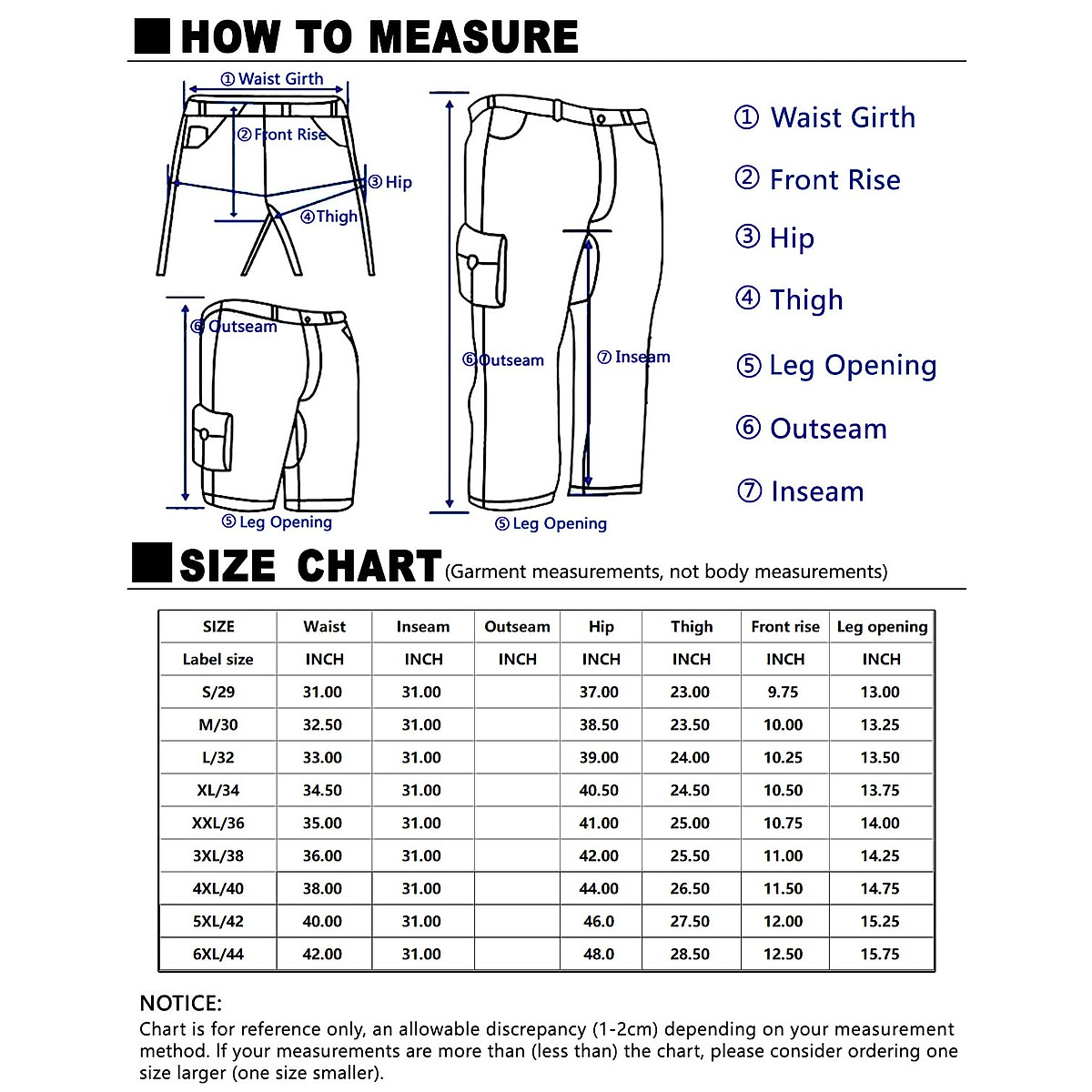 Match Men's Fit Tapered Stretchy Casual Pants (30W x 31L, 8103 Black)